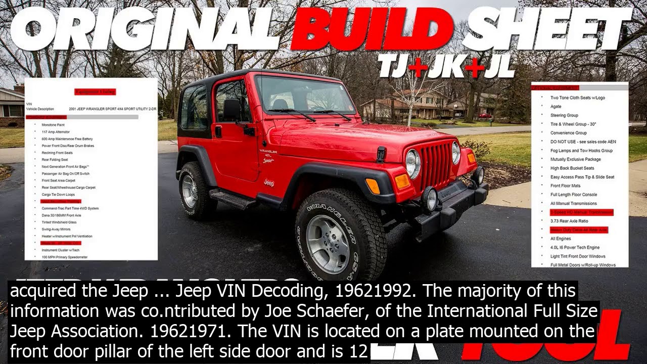 Jeep vin decoder jeep vin decoder. enter vin. what is a vin? vin stands for vehicle identi