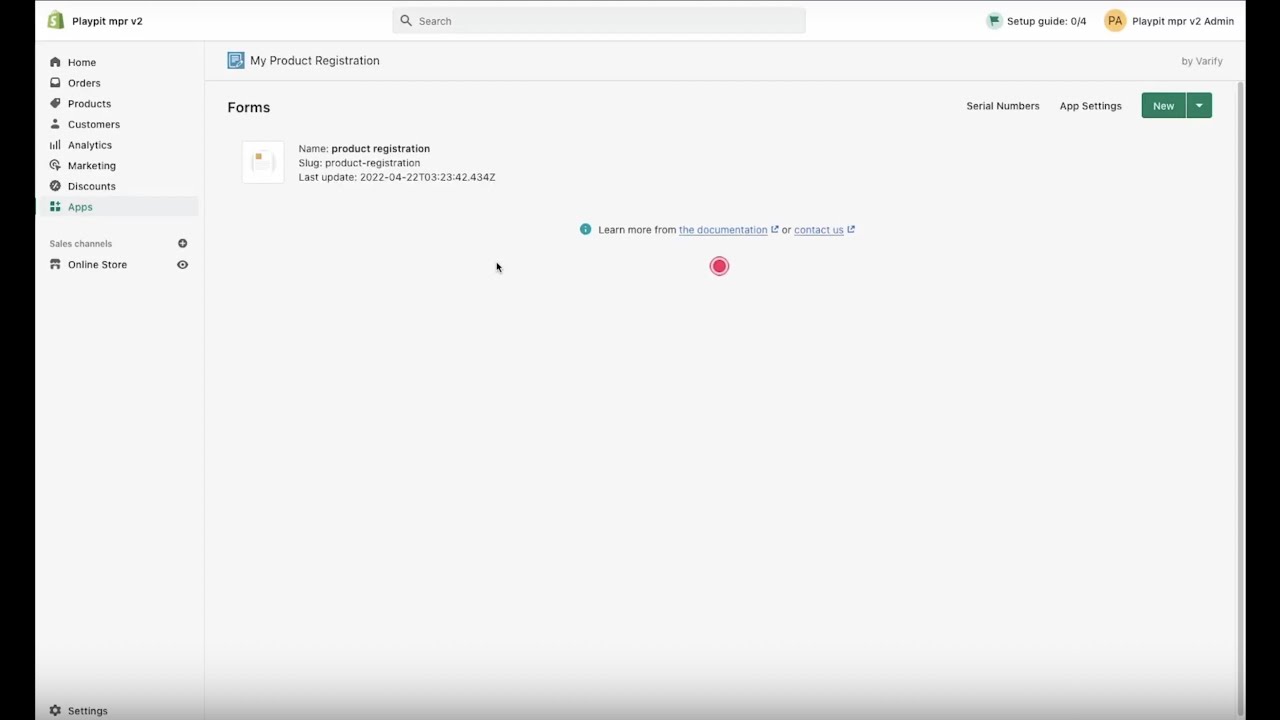 My Product Registration overview