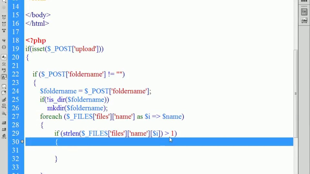 How to upload folder using PHP code