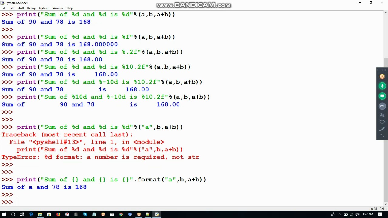 Python 3 Tutorial 021- Format print output using %, {}, format, padding and aligning strings