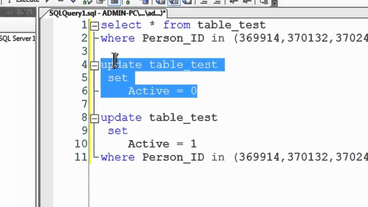 SQL Server Express 2008 R2 Tutorial 8 - Update Statement