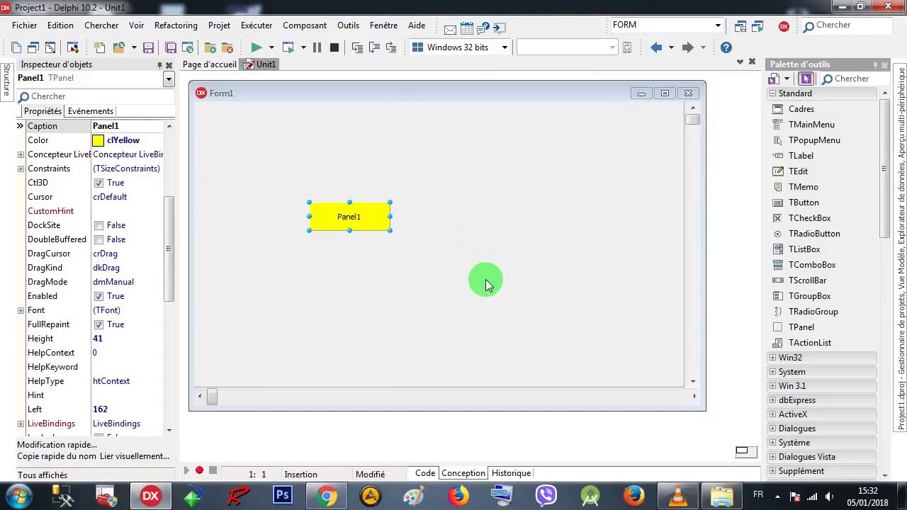 Rad Studio Delphi 014 ScrollBar - 003 Move Object with ScrollBar
