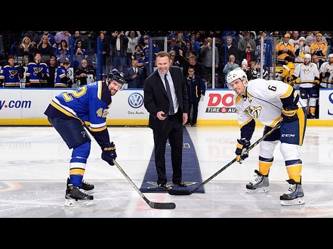 Brodeur drops the puck in St. Louis