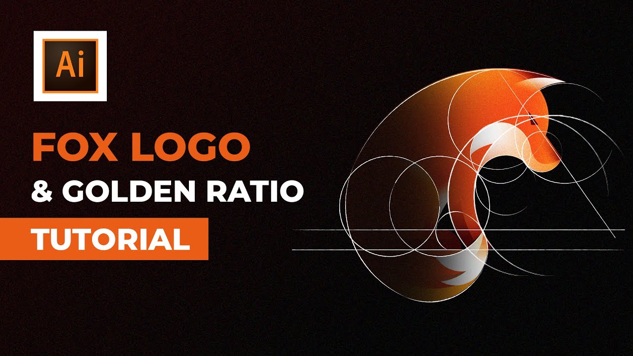 How To Design Fox Logo With Golden Ratio Grid | Illustrator Tutorial
