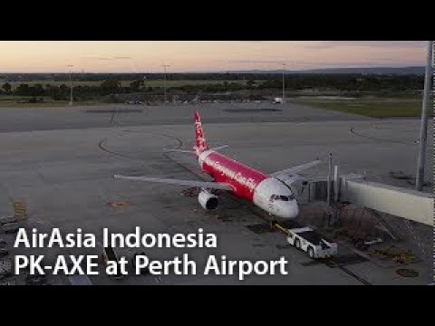 AirAsia Indonesia (PK-AXE) on Gate 154 at Perth Airport