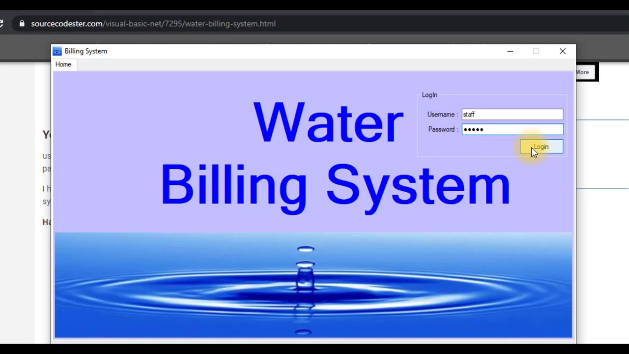 Water Billing System using VB.NET Demo