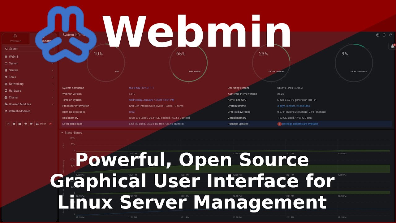 Webmin - Open Source Graphical Server Administration Tool for Linux