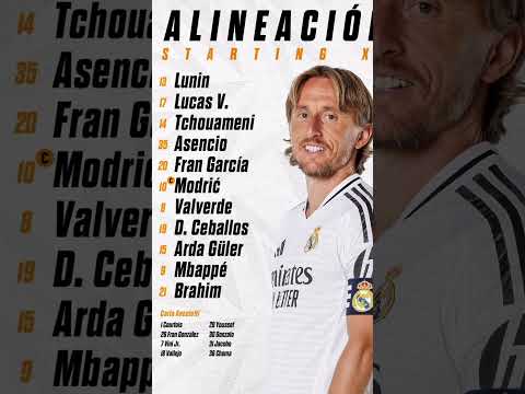 alineación del Real Madrid VS Real sociedad #realmadridcf