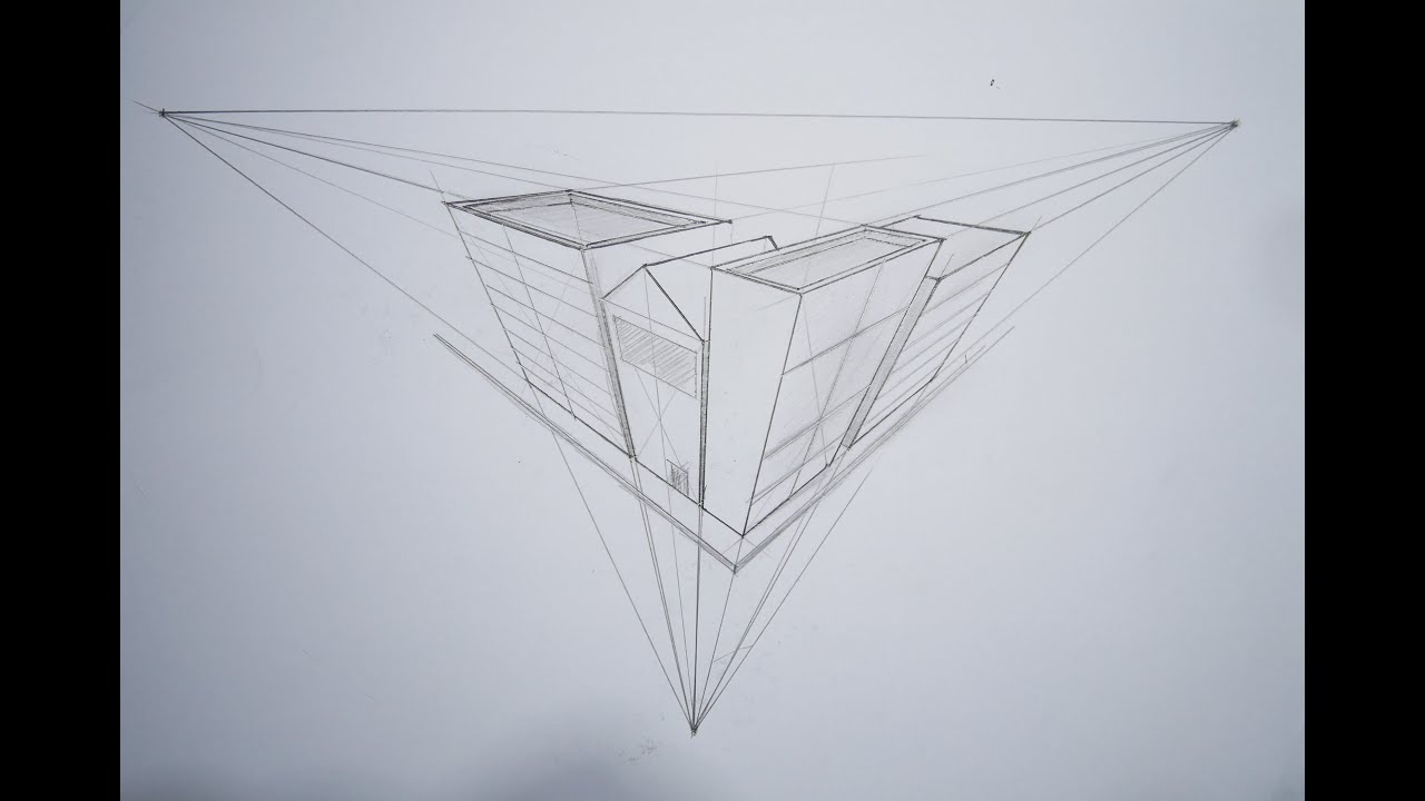 how to draw a simple cityscape in three-point perspective