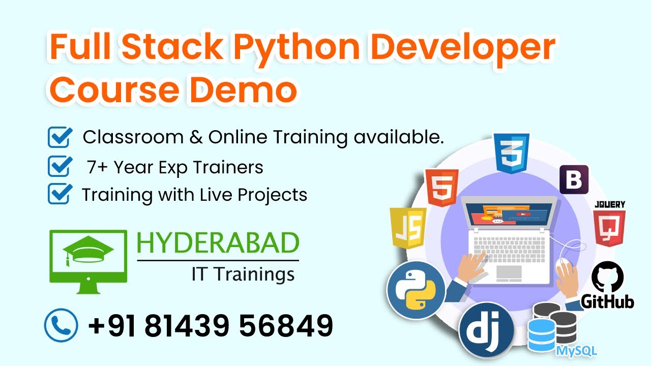 Full Stack Python Developer Course in Hyderabad | Full stack with Python DJango Training Hyderabad