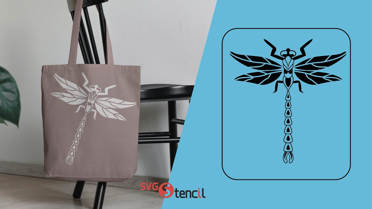 Silhouette of a dragonfly | SVG design - SVGStencil