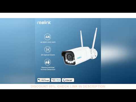 Reolink 8MP WiFi Security Camera 5X Optical Zoom AI Human Detect 2.4/5GHz Color Night Vision IP67 Wa