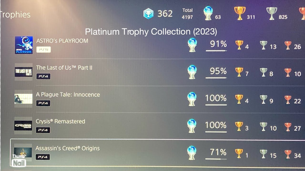 Platinum Trophy Collection (60+ Platinums)