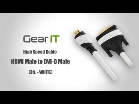 HDMI to DVI Cable - 3 feet in White - GearIT Cables at PC Micro Store