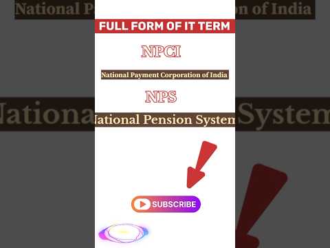 NPCI AND NPS FULL FORM OF IT TERM COMPUTER 🖥️💻 ONLINE