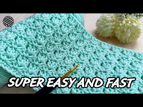 SUPER EASY & FAST Crochet Pattern for Beginners!⚡️👌 Crochet Stitch for Baby Blanket, Bag and Scarf