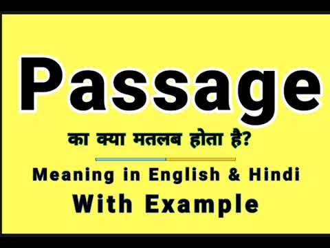 Passage meaning in Hindi | Passage ka kya matlab hota hai | Daily Use English Sentences