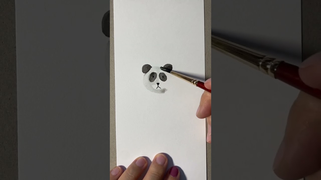 Watercolor Painting a cute panda 🐼🥰/beginners friendly#howto #shorts #art #watercolor