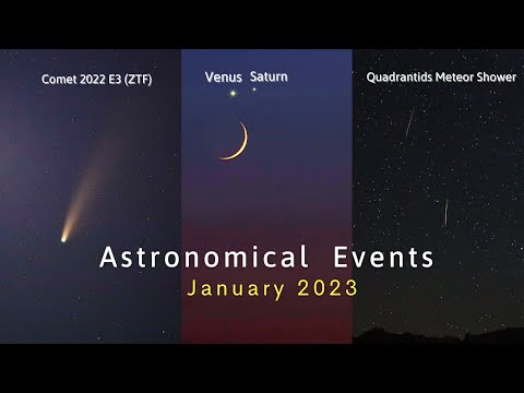 Astronomical Events January 2023 | Quadrantids | C/2022 E3 (ZTF) Comet | Venus- Saturn Conjunction