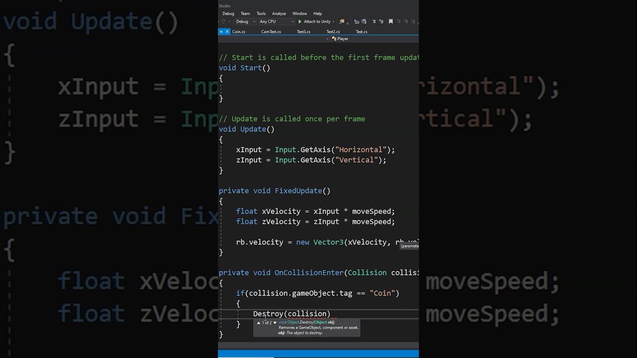 Unity Easy Collision Detection - Unity C# Scripting Tutorial