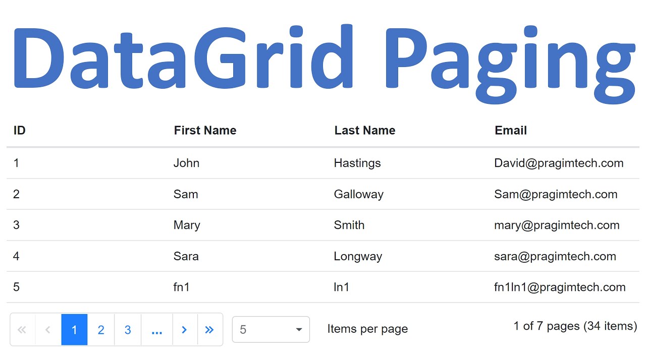 ASP.NET Core Blazor | DataGrid Paging