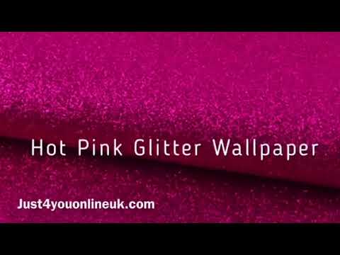 Glitter Wallpaper- Silver, Pink and Iridescent White