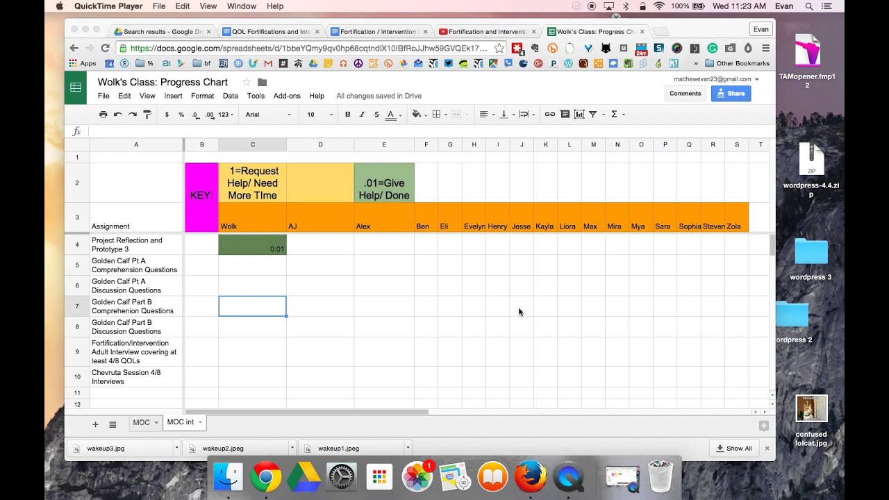 Student Progress Chart