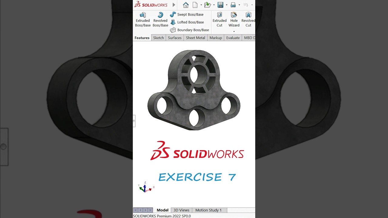 SOLIDWORKS EXERCISE 7 |#solidworks #engineering #design #3dmodeling