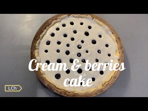 Cream and berries. Favorite cake without sugar