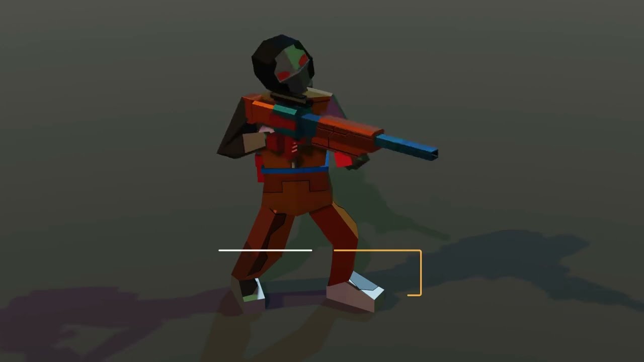 Four Sci Fi Low-Poly Animated Soldiers