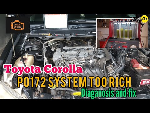 Toyota Corolla Allion P0172 System too rich Diaganosis and Repair. learn auto scanning