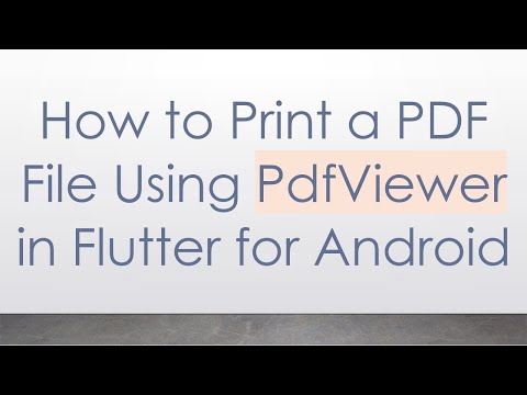 How to Print a PDF File Using PdfViewer in Flutter for Android