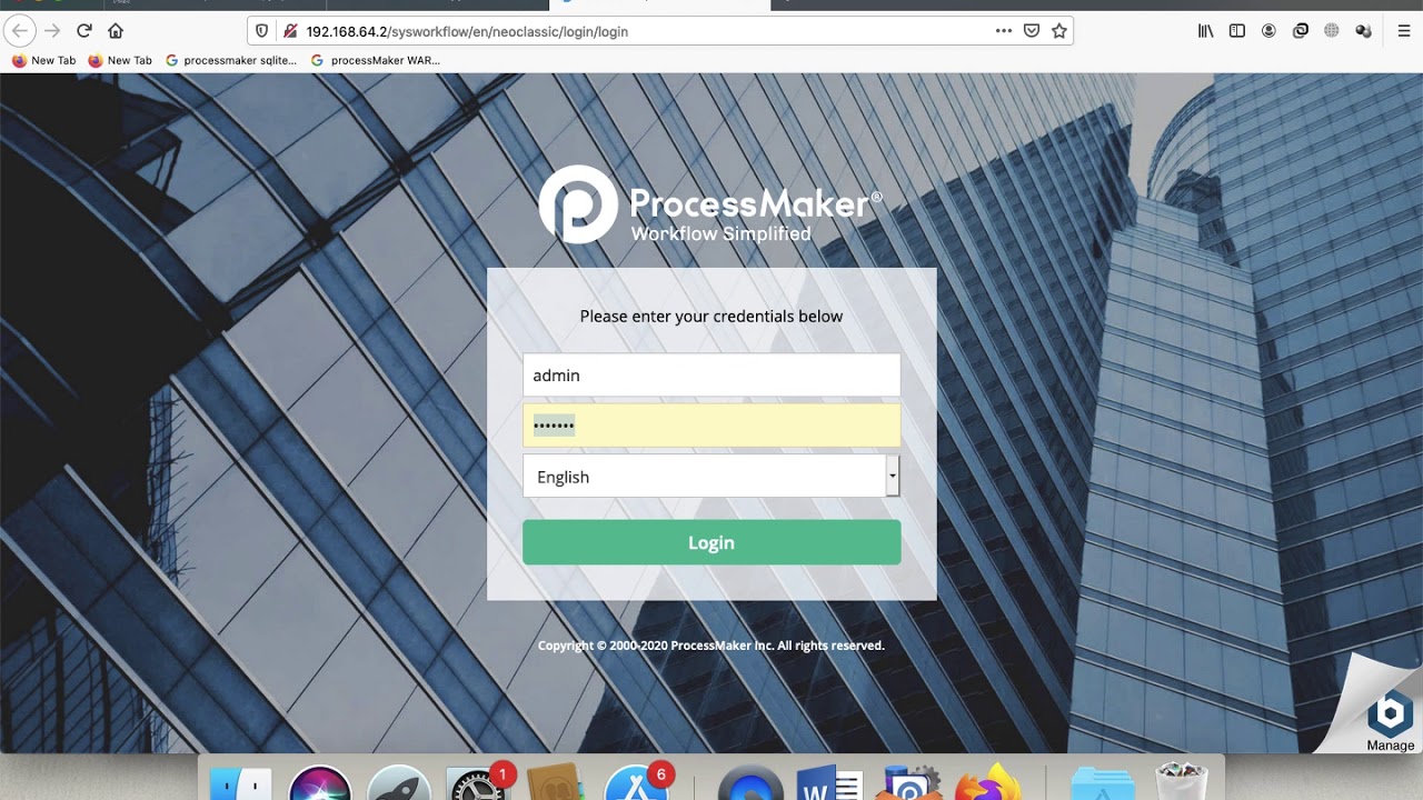 processMaker authentication login for mac and windows