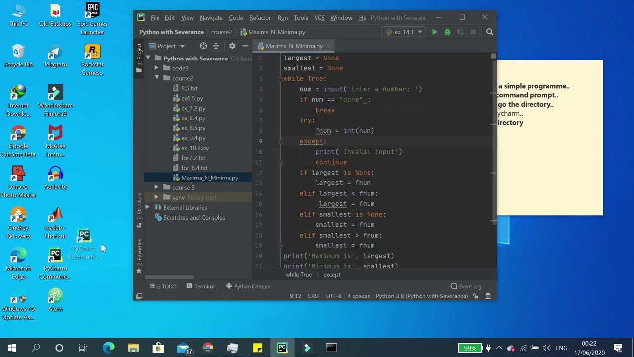 Run Python programme using Command Prompt and PyCharm...