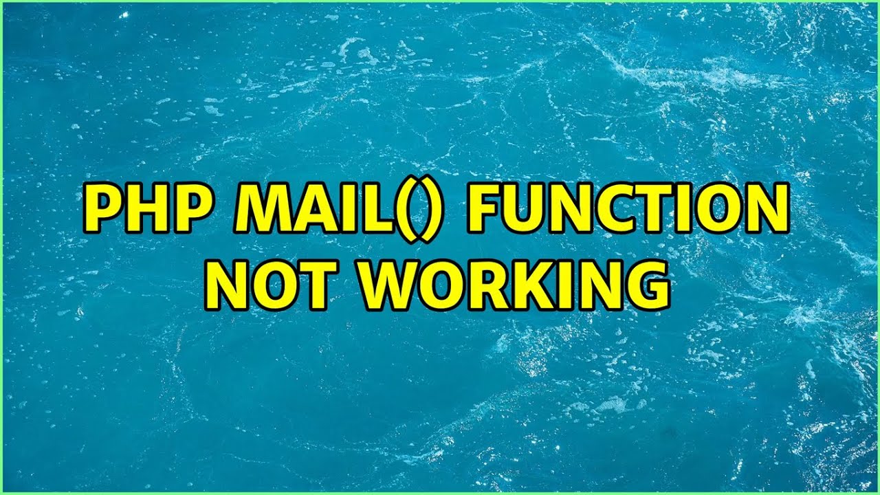 php mail() function not working (5 Solutions!!)