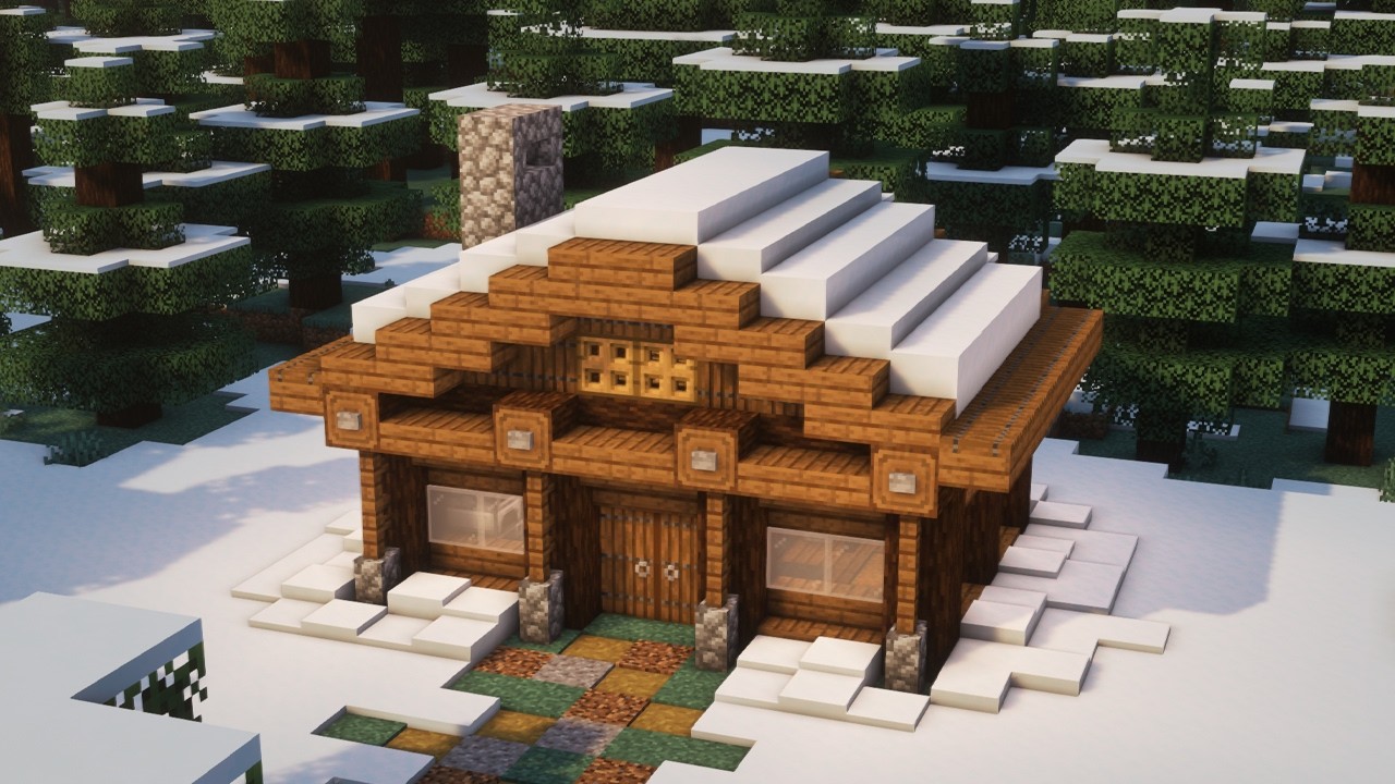 How to Build a Starter Winter House | Minecraft - マイクラビルダーズ