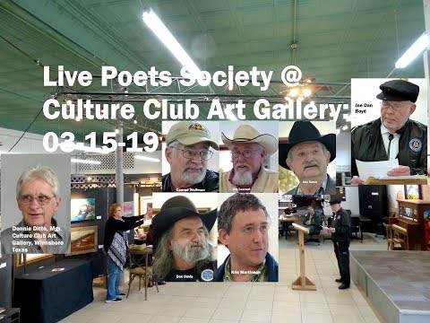 Live Poets Society meeting @ Culture Club Art Gallery, Winnsboro, TX, 03 15 19