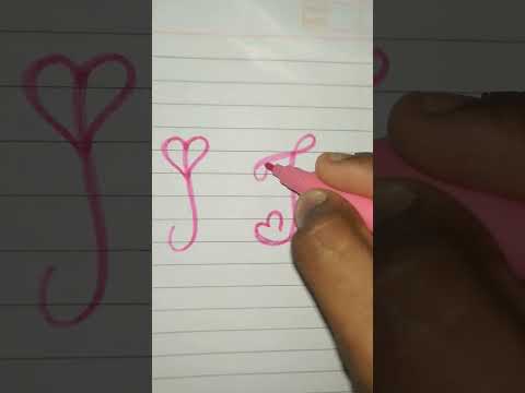How to write heart font letter I&J #cute #satisfying #shorts