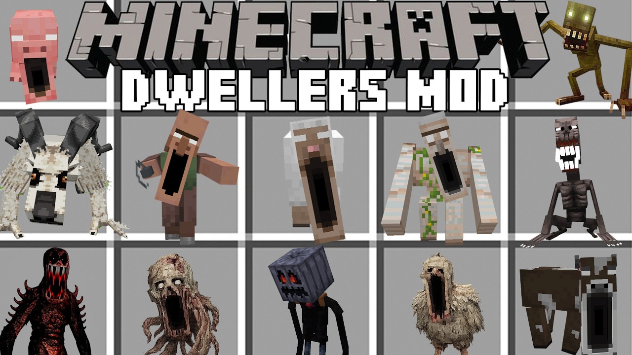 Minecraft SCARY DWELLERS / SCARY MOBS MOD! (Minecraft Mods)