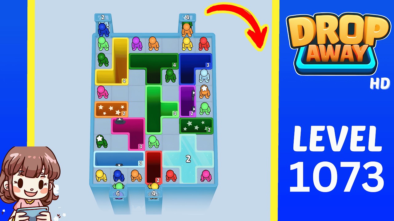 Drop Away Level 1073 Solution Walkthrough