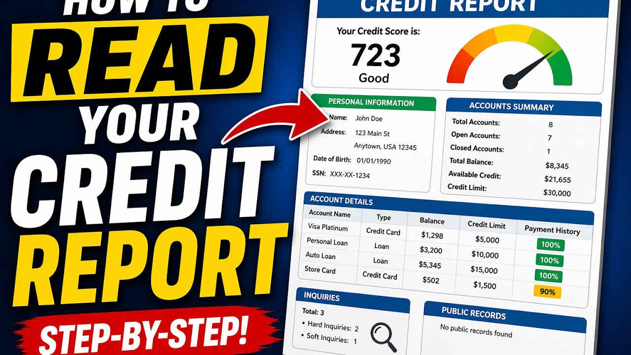 How to Read Your Credit Report (Beginner Guide 2026)