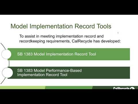 SB 1383 Model Implementation Record Tools