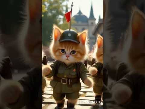 Tiny Soldiers: Adorable Kittens March in Mini Army Uniforms