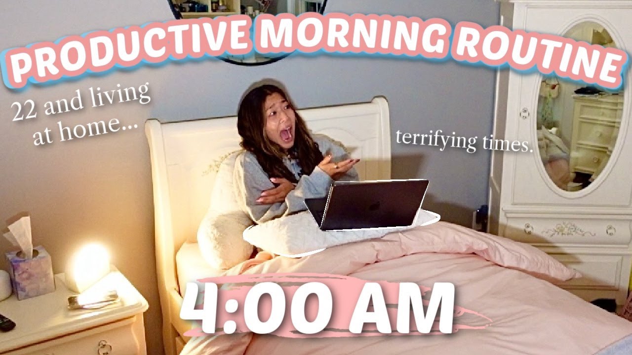 *ANOTHER* INSANELY PRODUCTIVE 4AM MORNING ROUTINE?! ~ a 22 year old post grad living at home edition