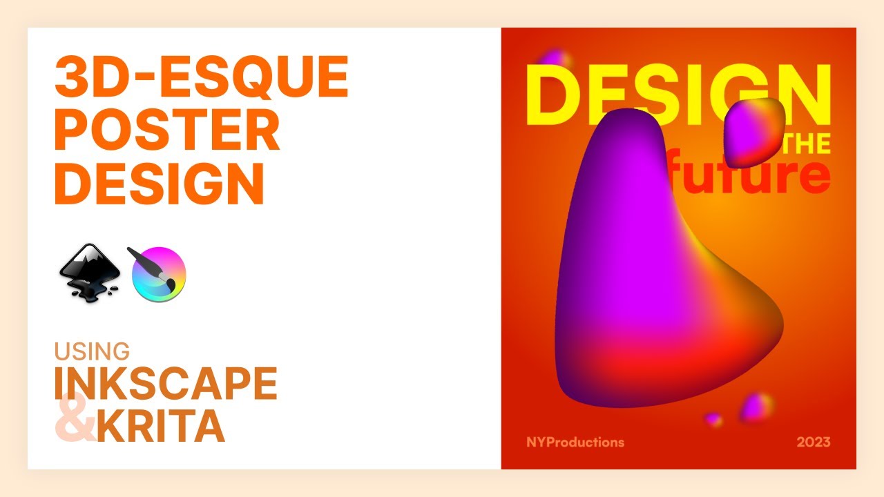 3D-like Poster Design using Inkscape & Krita | Tutorial