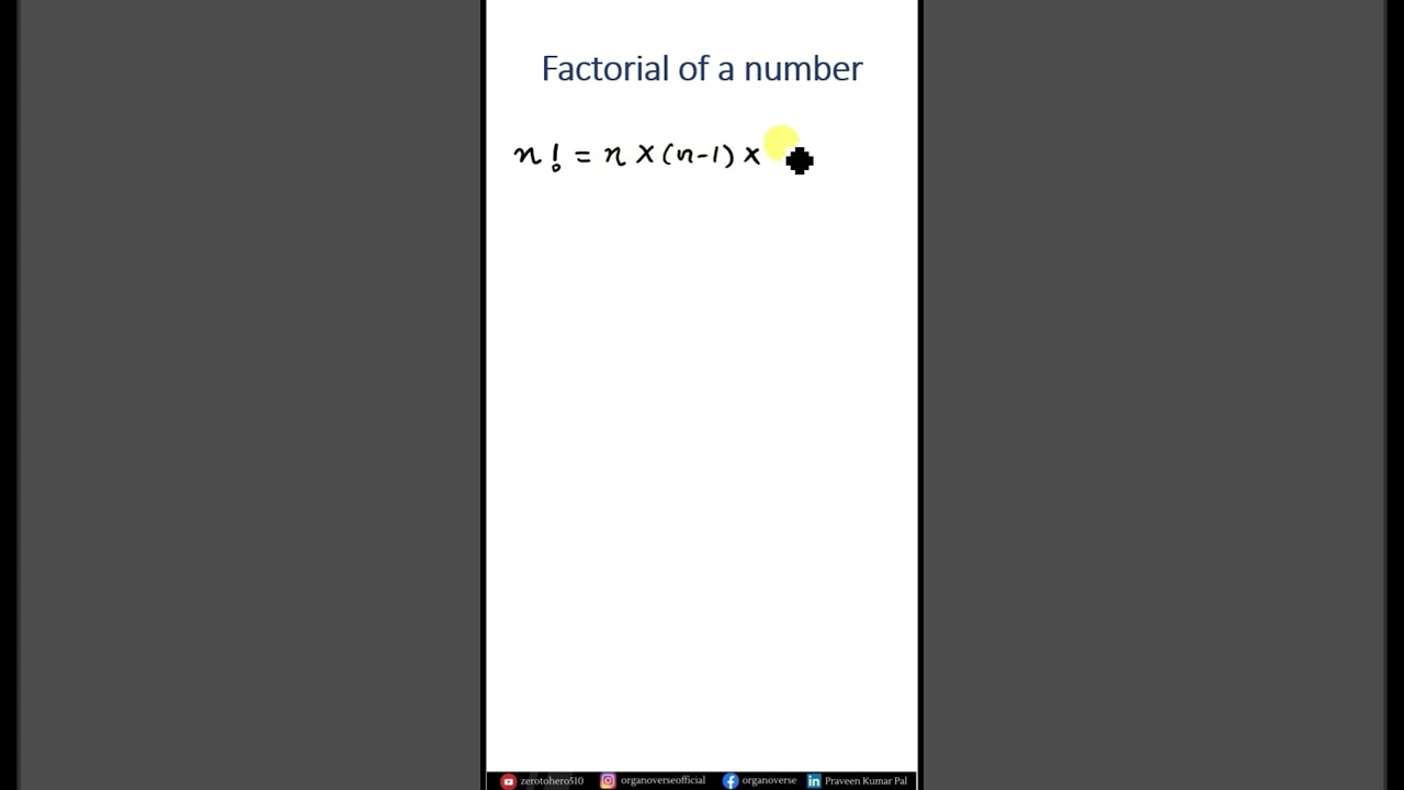 #101- Program for Factorial [Part-1] in python | Python Tutorial | Praveen Kumar