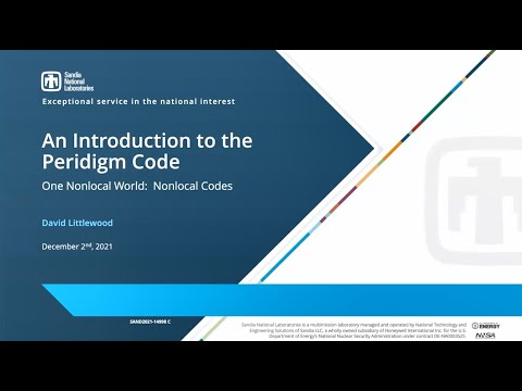 An Introduction to the Peridigm Code. Dr. David Littlewood