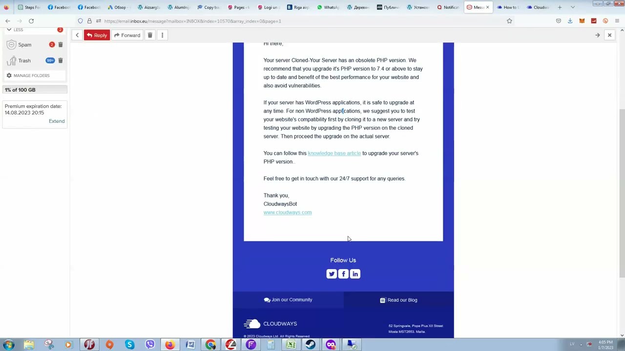 How to upgrade php version in cloudways hosting server