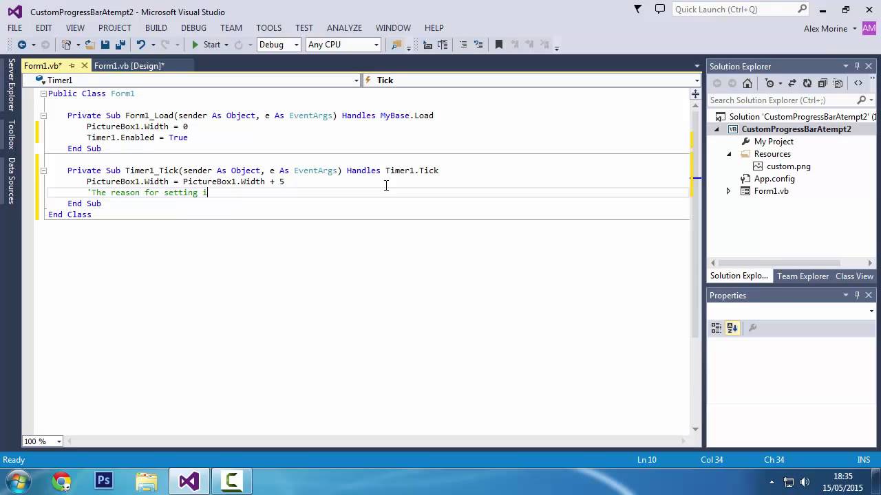 How to make a custom progress bar in VB NET