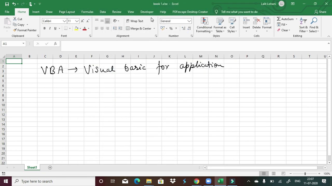 VBA programming : Enable developer tab in Excel - Lesson 1